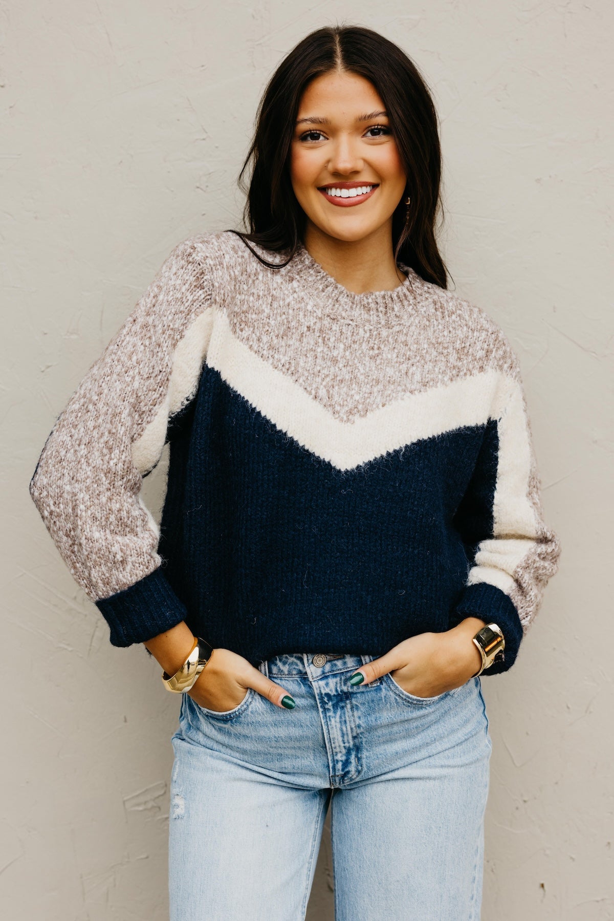 The Lana Aspen Chevron Colorblock Sweater | MOD Boutique