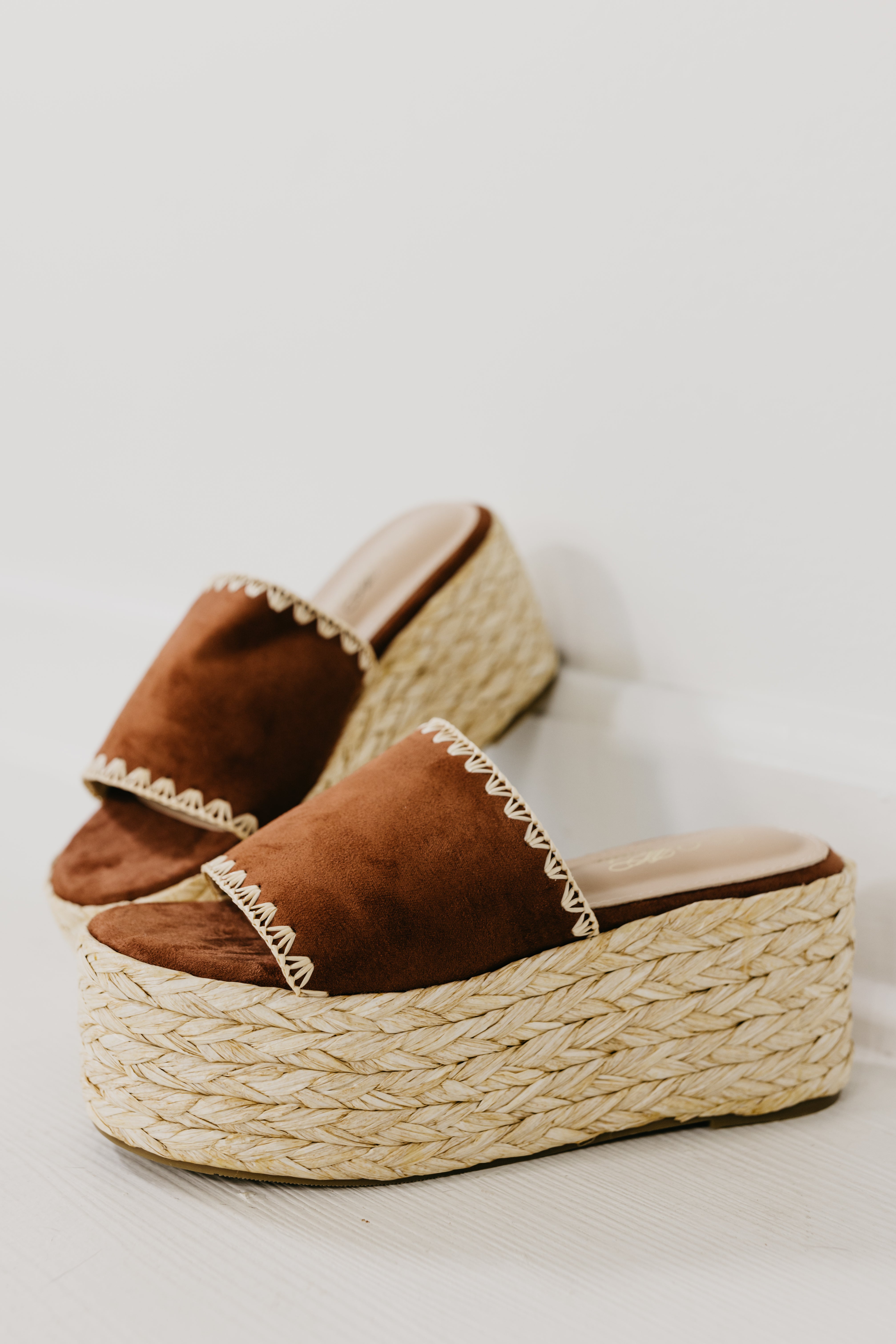 The Gemini Raffia Stitch Platform Sandal | MOD Boutique