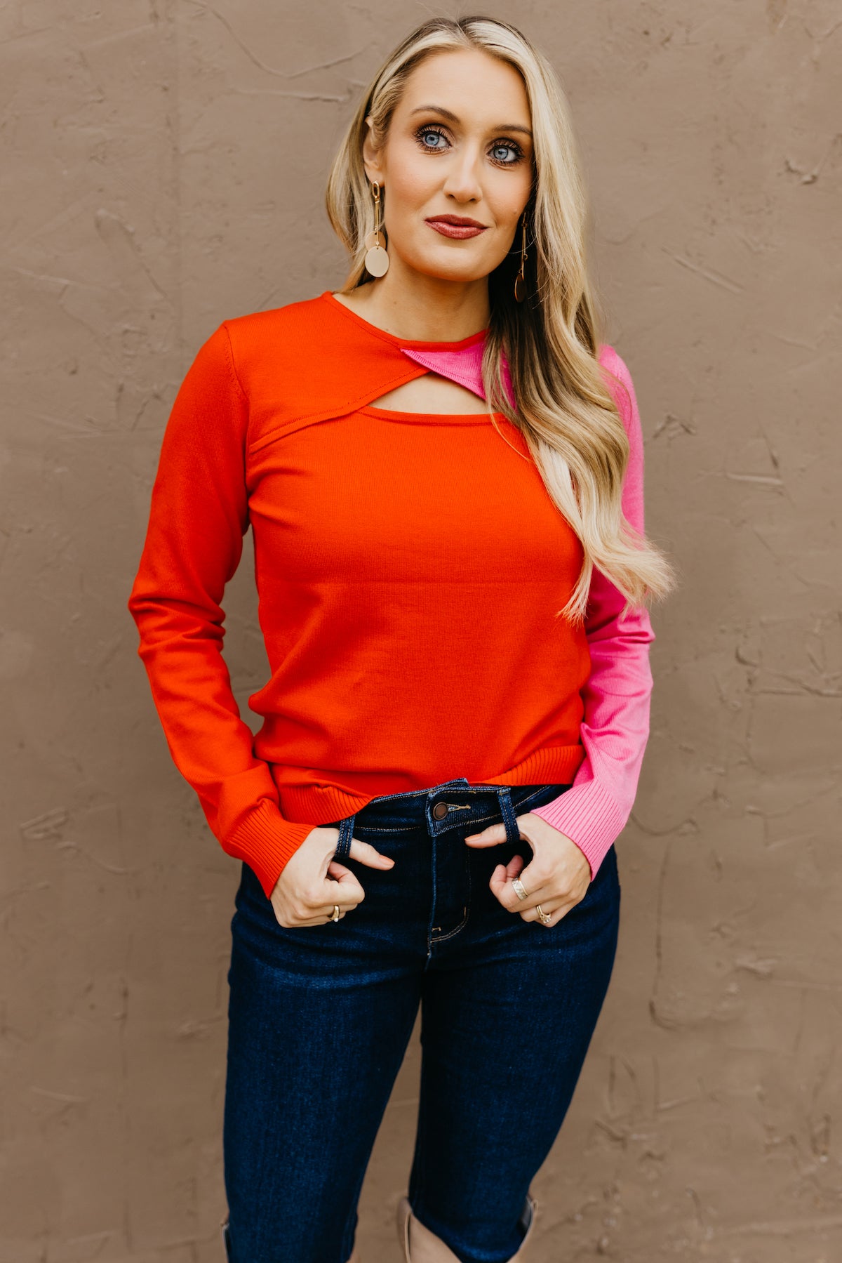 The Alfred Color Block Cutout Top | MOD Boutique
