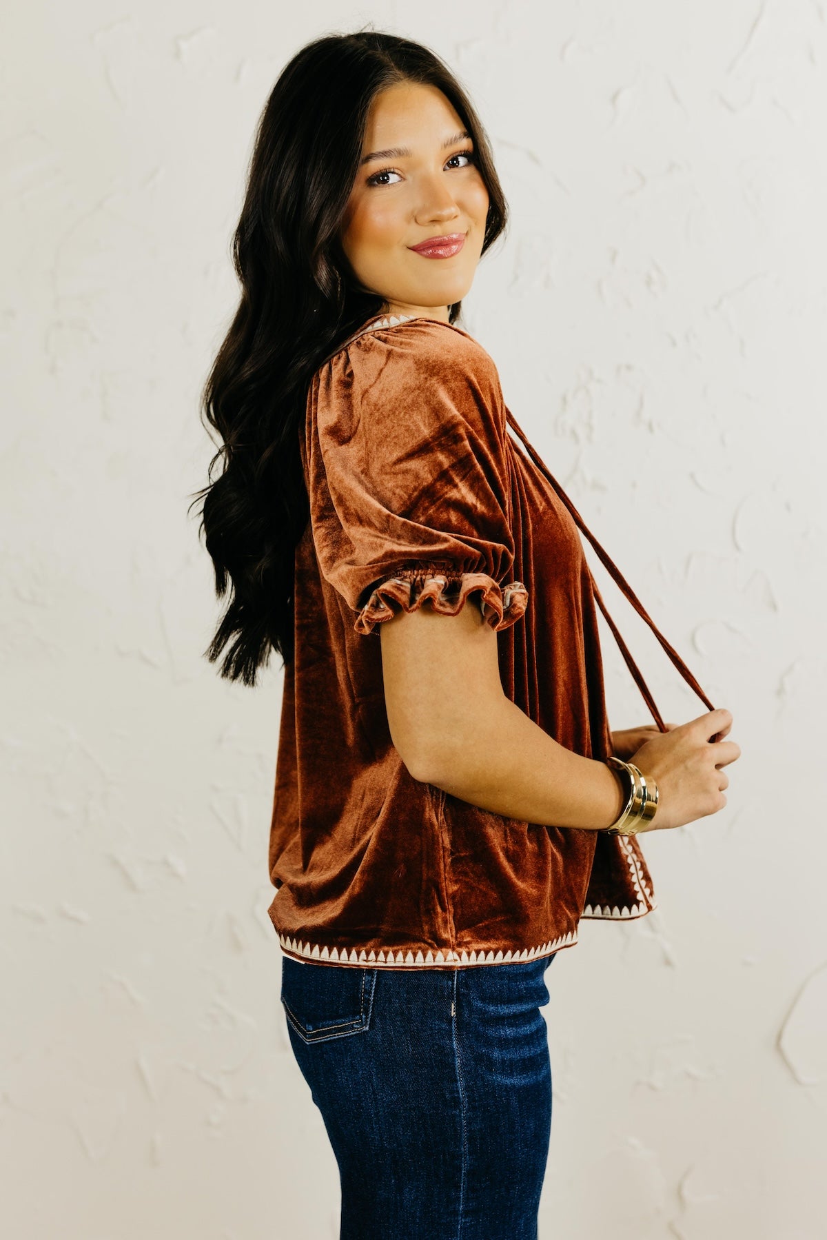 The Elvira Felt Velvet Top | MOD Boutique